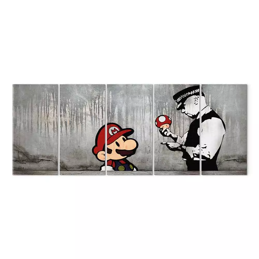 Wandbild Mario Bros auf Beton (5-teilig) - Städtisches Graffiti im ...