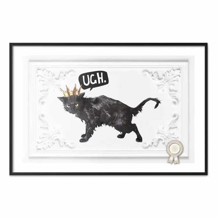 Wandposter Katze in der Krone - Schwarzes Tier auf weißem Hintergrund ...