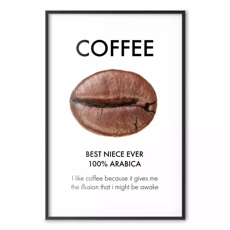 Poster Kaffee - Beste Nichte aller Zeiten - Schwarze Worte, Kaffeebohne ...