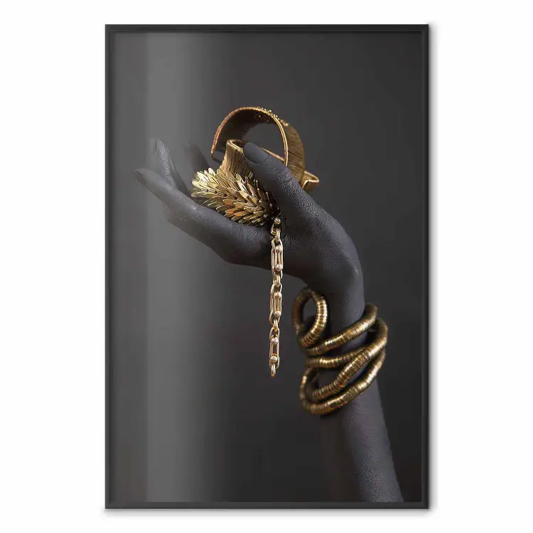 Poster Königliche Gaben - Schwarze Hand mit Gold - Poster - bimago