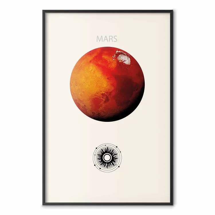 Wandposter Mars - Red Planet and Abstract Composition With the Solar ...