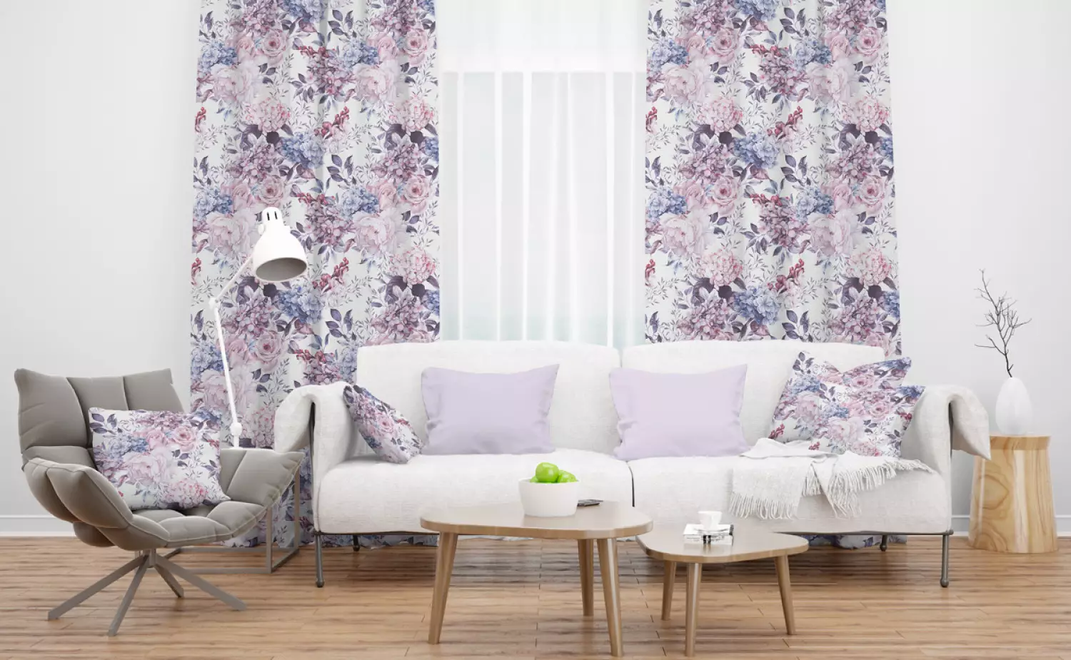 Spring blooms blue sofa store