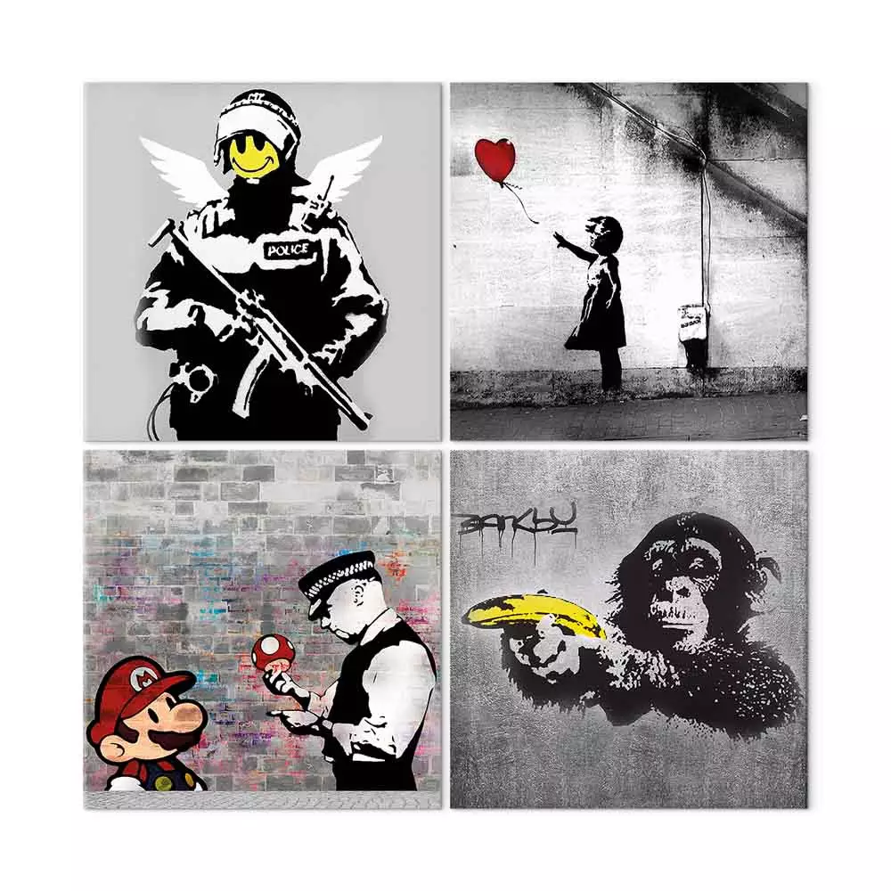 Leinwandbilder Banksy Street Art - Various Iconic Artist's Graffiti ...