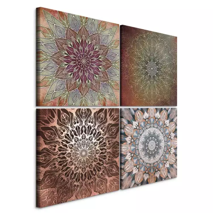 Wandbild Set of mandalas - detailed zen motifs in earthy tones - Zen ...