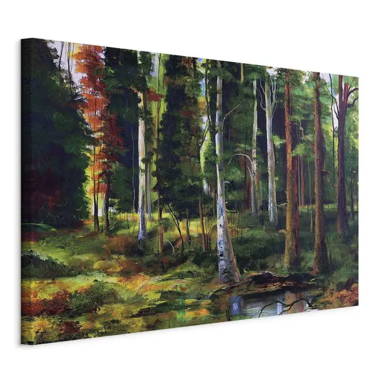 Wandbild Waldzauber - Schöne Bäume in bunter Waldlandschaft - Wald - bimago