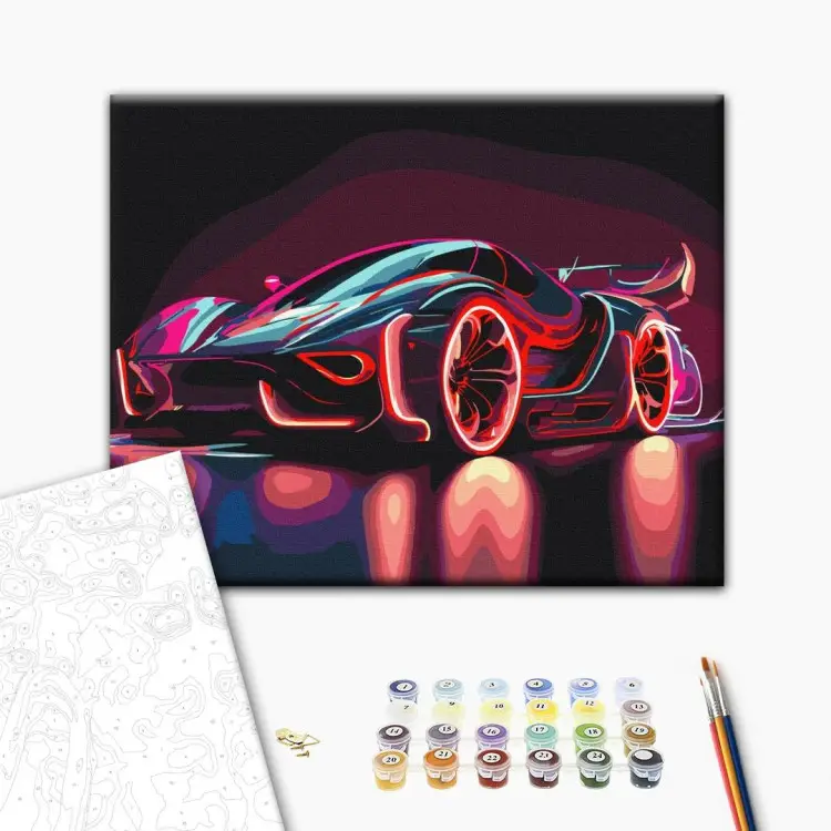 Malen nach Zahlen Bilder Neon car - Kreativsets und Malset für ...