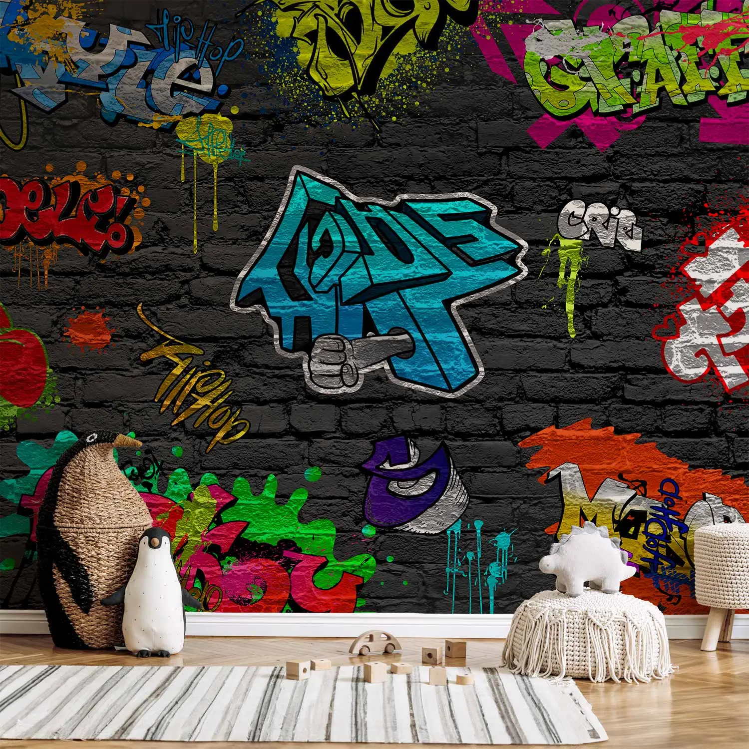 3d Graffiti Behang